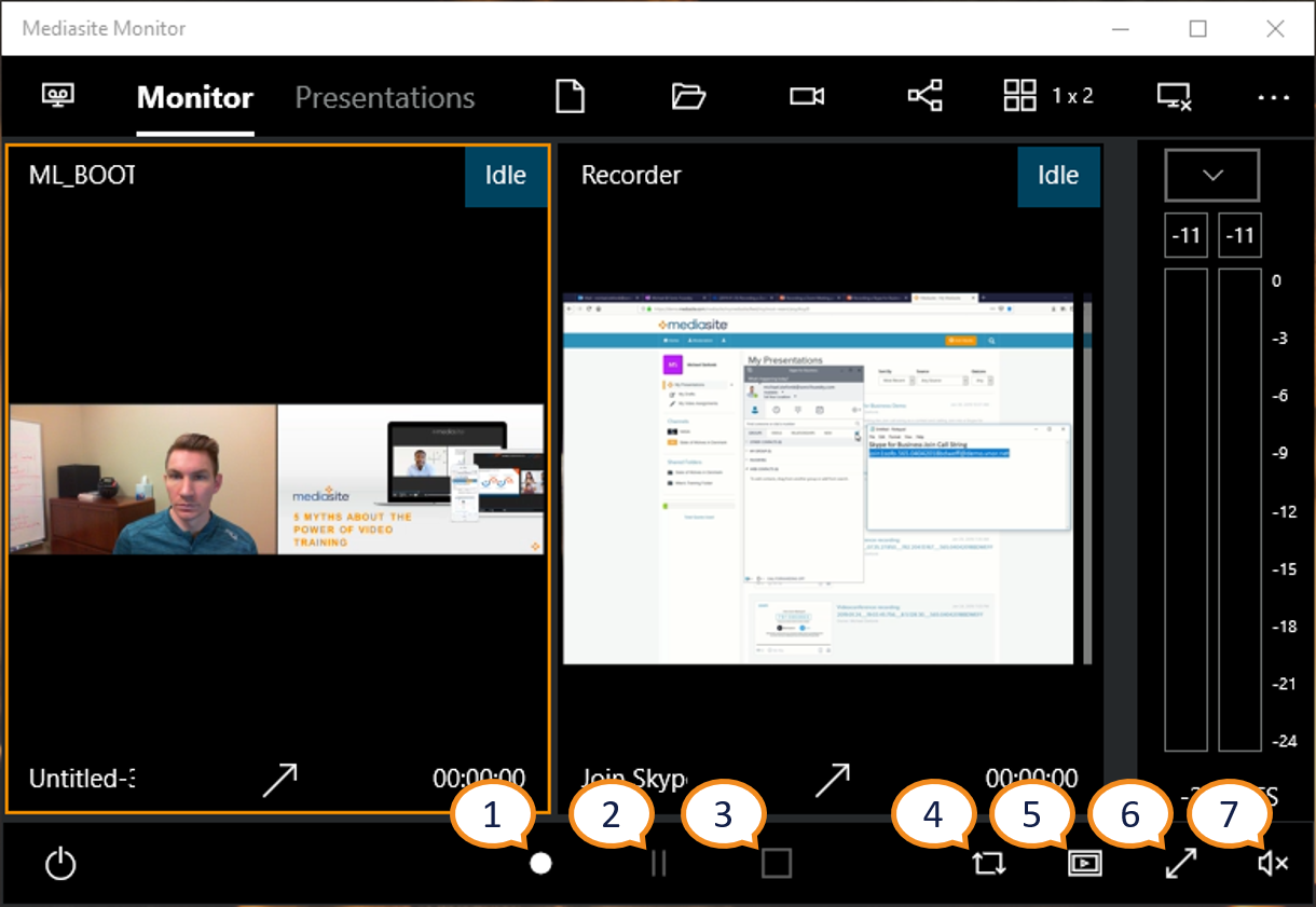 Using Mediasite Monitor to Manage Recorders → Recording from Mediasite ...