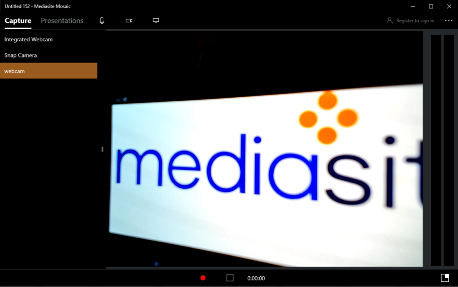 Using Mediasite Mosaic Pro → Recording with Mediasite Mosaic Pro for ...