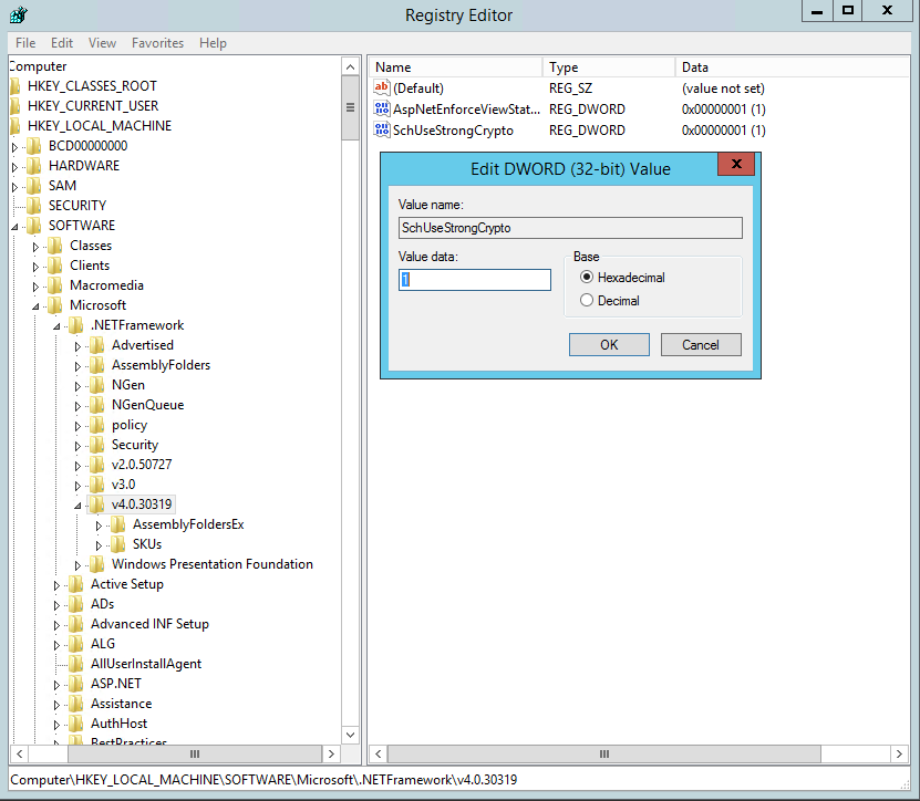 Enabling TLS 1.2 → SQL Server Configuration - Mediasite U